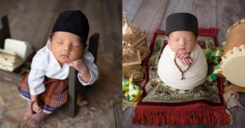 7 Newborn Photoshoot Bayi Artis Pakai Peci, Gemas bak Ustaz! | Popmama.com