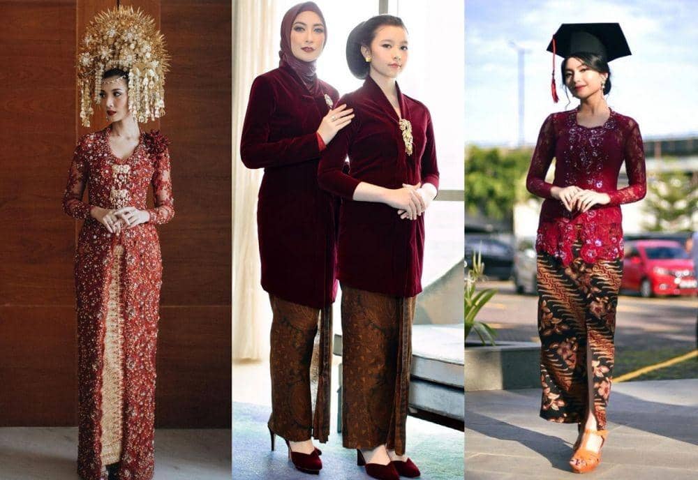 10 Inspirasi Kebaya Merah Marun, Warna Bold yang Berkelas | IDN Times