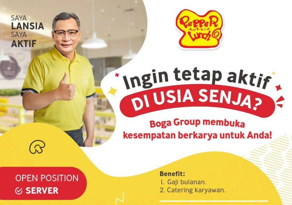 Lowongan Kerja Pepperlunch Lansia, Usia 60 Tahun ke Atas! | IDN Times