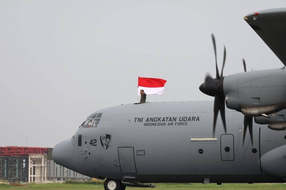 Pesawat kelima Super Hercules C-130J Pesanan Kemhan Tiba | IDN Times