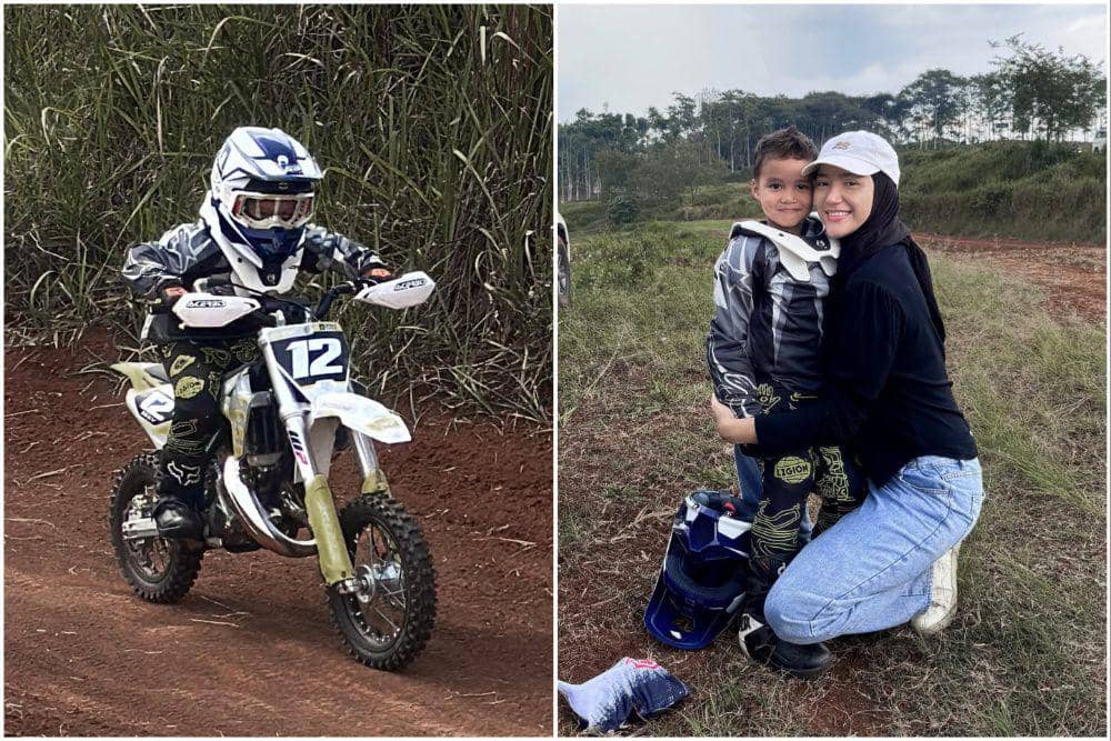 9 Potret Zeev Anak Erica Putri Jago Naik Mini Motocross | IDN Times